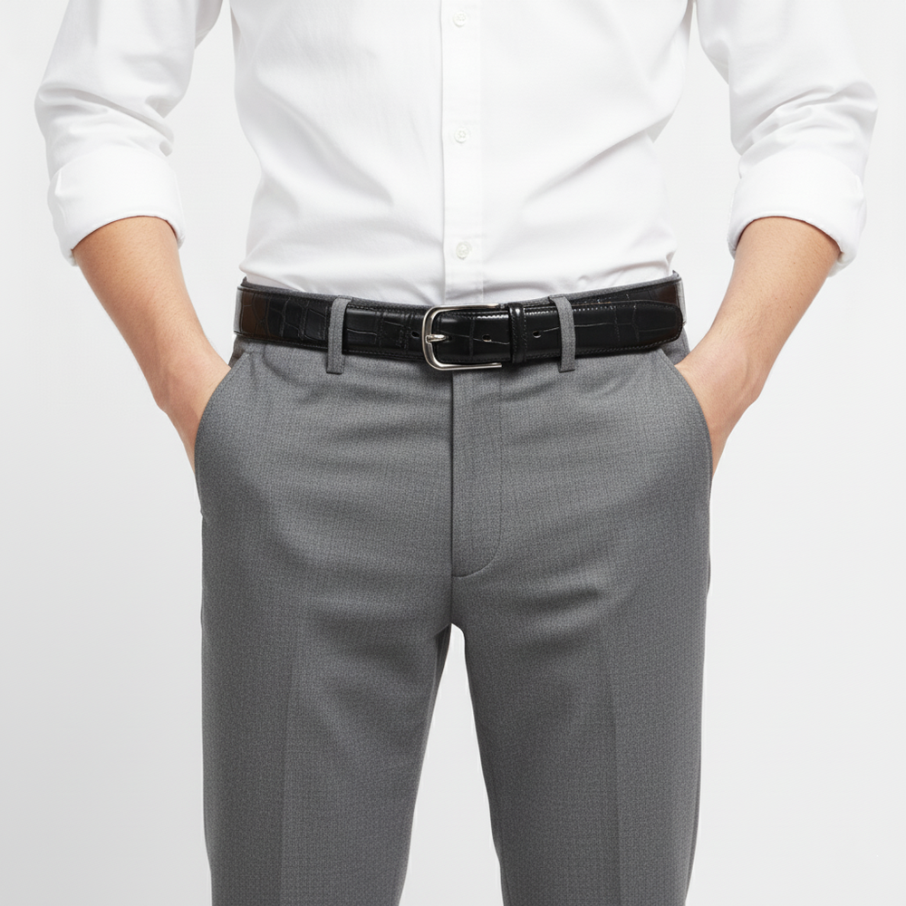 BELTLEY Black Leather Belt Collection For Women & Men 100% Full-Grain